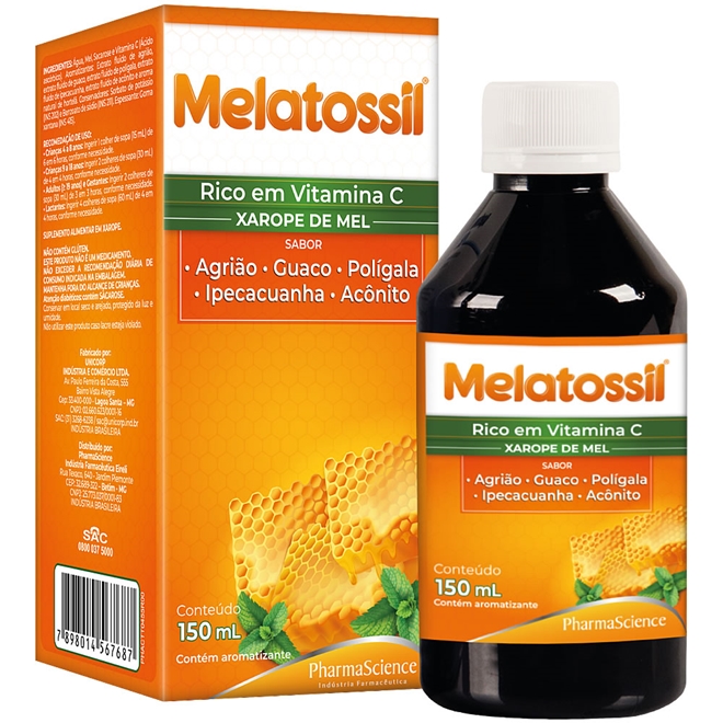 MELATOSSIL XPE 150 ML - PHARMASCIENCE - Melatossil Xarope 150ml ...