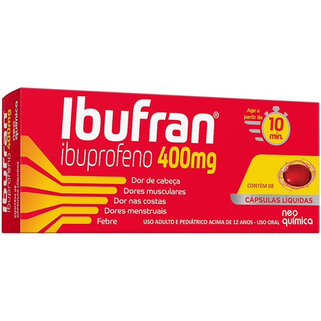 IBUFRAN 400MG 8 CAPS - Ibufran 400mg 8 Cápsulas - NAO INFORMADO
