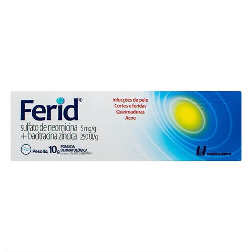 FERID POMADA 10G - Neomicina + Bacitracina - Ferid Pomada 10g - UNIAO ...