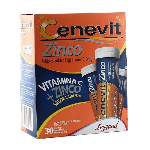 CENEVIT ZINCO 1G 10 MG C 30 CPR EFERV - Vitamina C - Cenevit Zinco 1g/10mg 30 Comprimidos ...