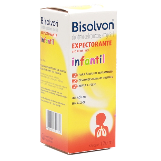 Bromexina - Bisolvon Xarope Expectorante Infantil 120ml (sem Açúcar ...