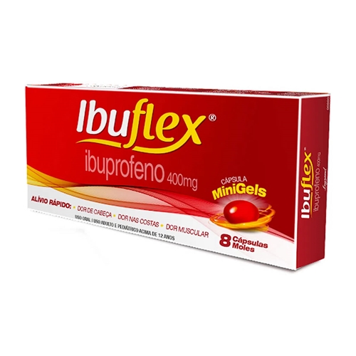 Ibuprofeno - Ibuflex 400mg 8 Cápsulas - Ibuprofeno - Ibuflex 400mg 8 ...
