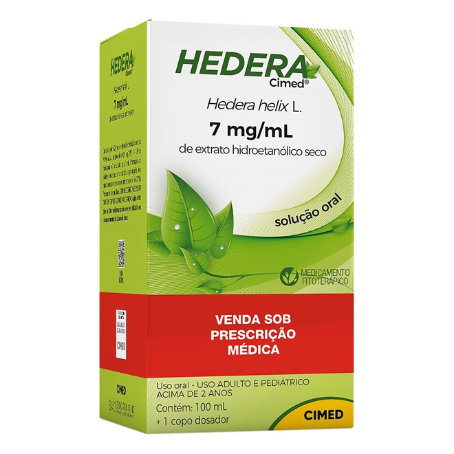 Hedera 7,0mg/ml Xarope 100ml - Cimed - Hedera 7,0mg/ml Xarope 100ml ...