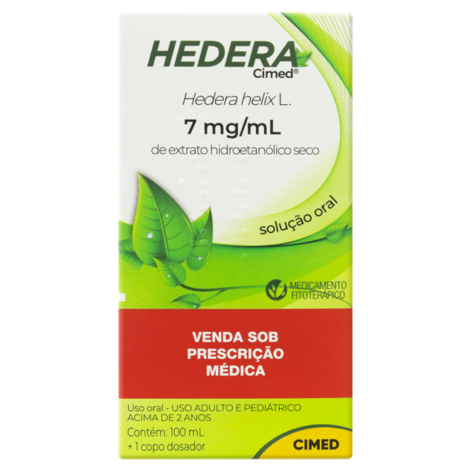 Hedera 7,0mg/ml Xarope 100ml - Cimed - Hedera 7,0mg/ml Xarope 100ml ...