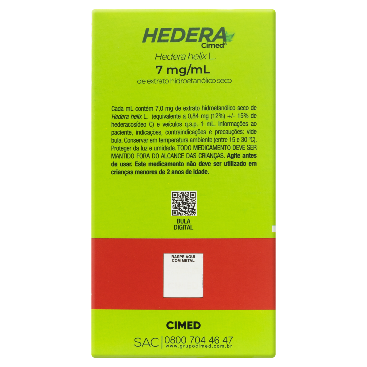 Hedera 7,0mg/ml Xarope 100ml - Cimed - Hedera 7,0mg/ml Xarope 100ml ...
