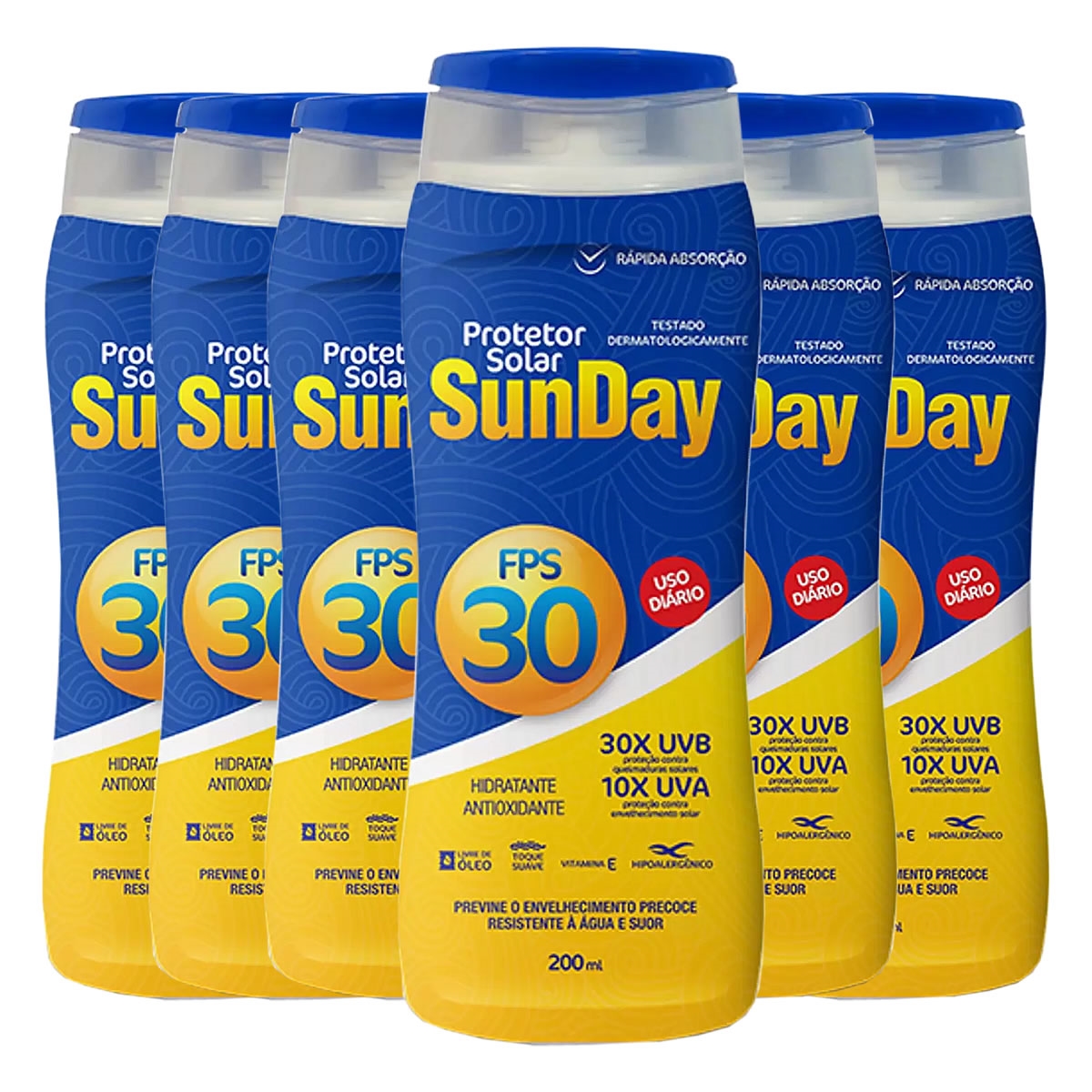Kit 6 Unidades Protetor Solar Sunday Fps30 200ml - Kit 6 Unidades ...