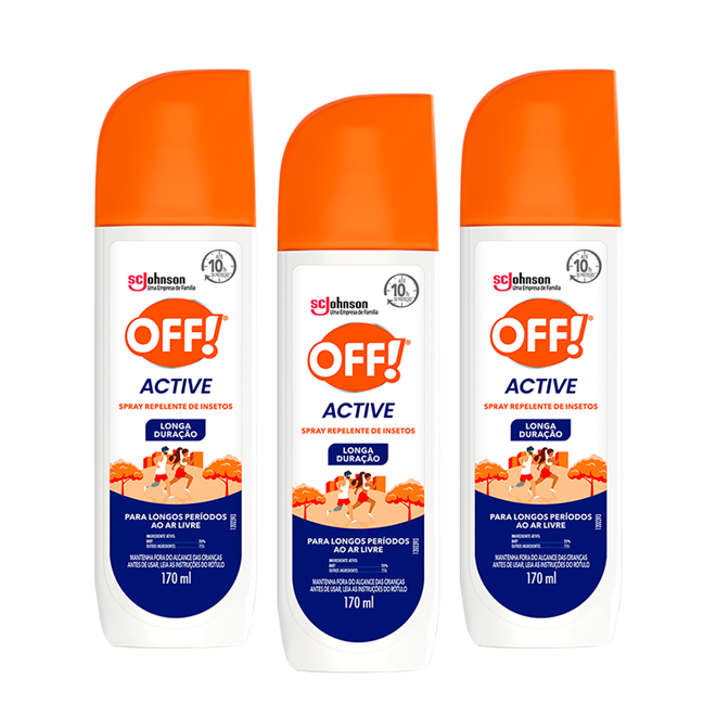 Kit 3 Unidades Repelente Off Active Spray 170ml - Kit 3 Unidades ...