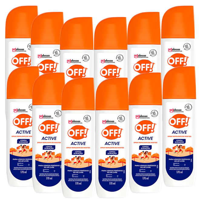 Kit 12 unidades Repelente Off Active Spray 170ml - Kit 12 unidades ...