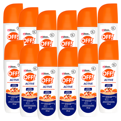 Kit 12 unidades Repelente Off Active Spray 170ml - Kit 12 unidades ...