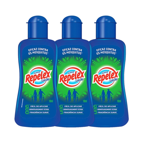 Kit 3 Unidades Repelente Repelex Family Care Loção 100ml - Kit 3 ...