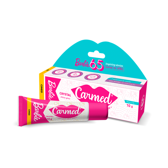 kit 12 Hidratantes Labial Carmed Barbie Crystal Efeito Gloss 10g - CIMED