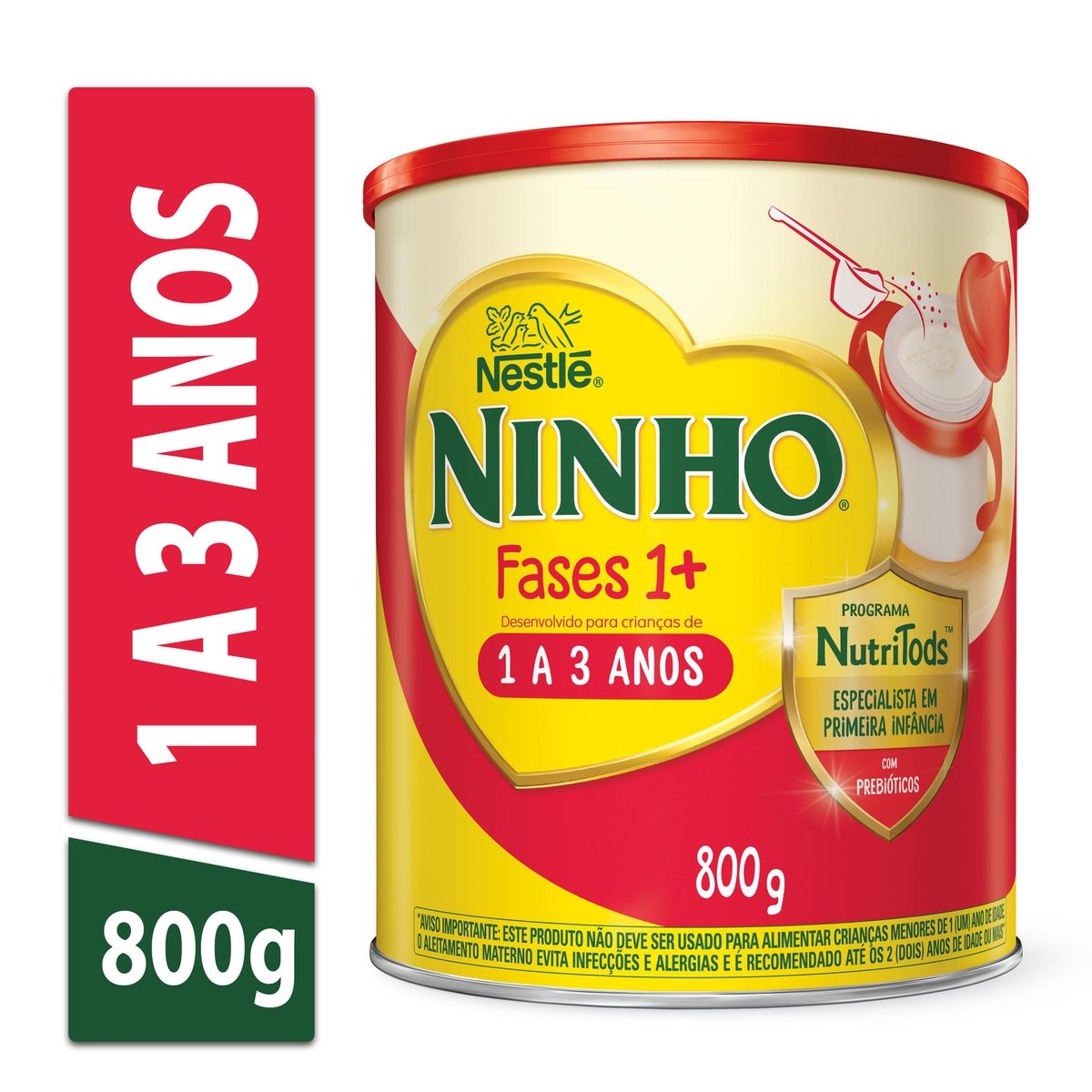 Kit 2 unidades Composto Lácteo Nestlé Ninho Fases 1+ 800g - Kit 2 unidades Composto Lácteo ...