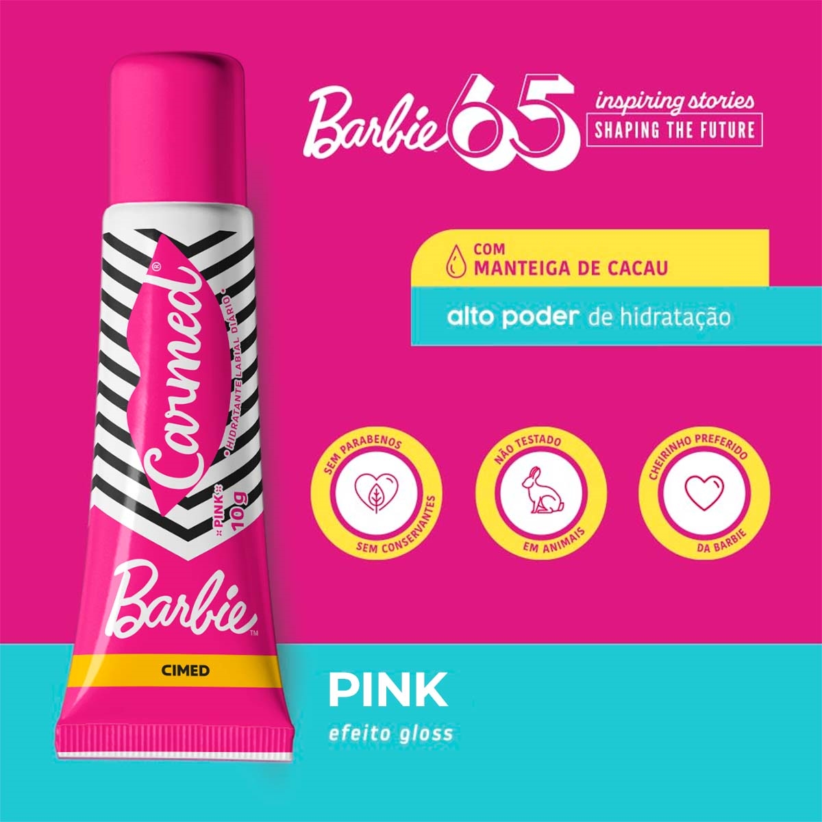 Kit 12 Hidratantes Labial Carmed - 4 Barbie Crystal + 4 Rose Gold + 4 ...