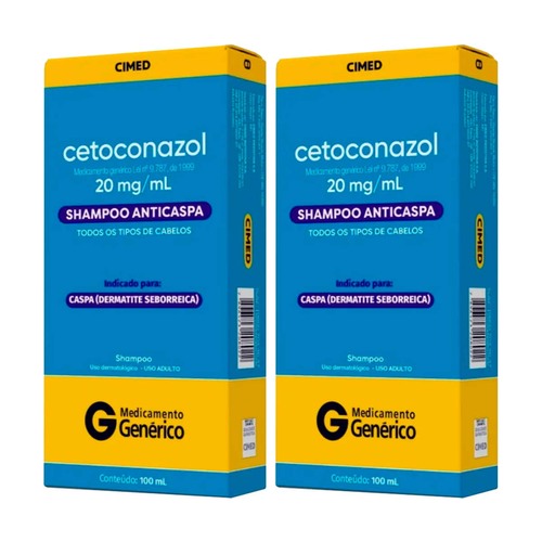 Kit c/ 2 Shampoo Anticaspa Cetoconazol 100ml - CIMED