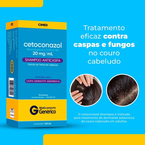 Kit c/ 2 Shampoo Anticaspa Cetoconazol 100ml - CIMED