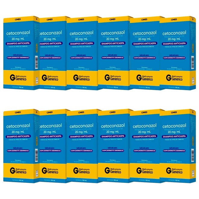 Kit c/ 12 Shampoo Anticaspa Cetoconazol 100ml - CIMED