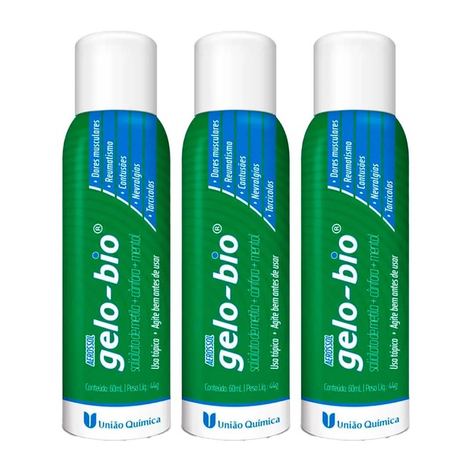Kit 3 Gelo-Bio Aerosol 60ml - UNIAO QUIMICA