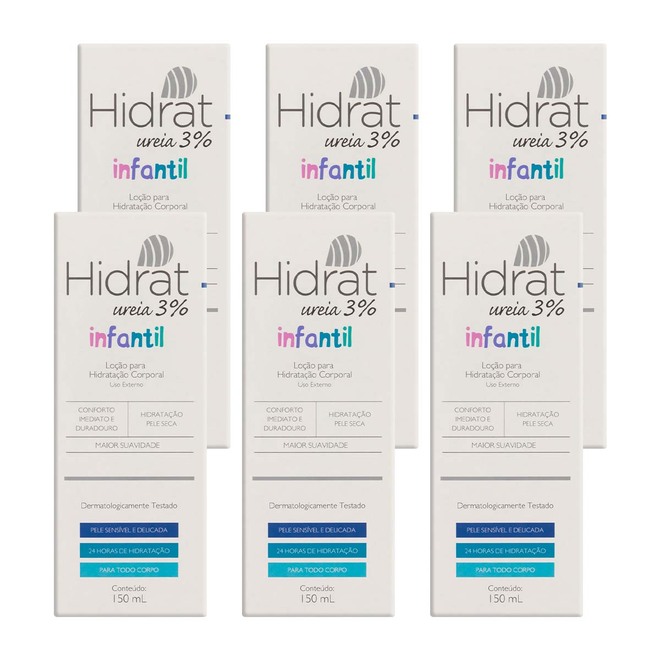 Kit c/ 6 Hidrat Ureia 3% Loção Hidratante Infantil 150ml - CIMED